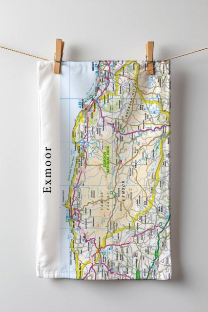 OS Map Tea-towel - Exmoor National Park: : 5060995492636: hive.co.uk