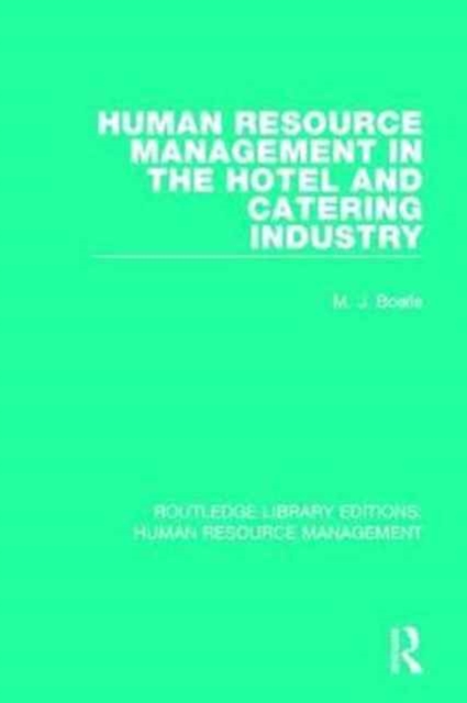 Human Resource Management in the Hotel and Catering Industry: M. J ...