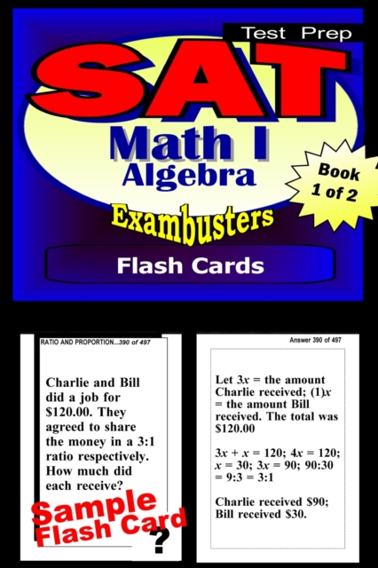 SAT Math Level I Test Prep Review--Exambusters Algebra Flash Cards ...