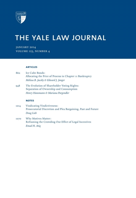 Yale Law Journal: Volume 123, Number 4 - January 2014: Yale Law Journal ...