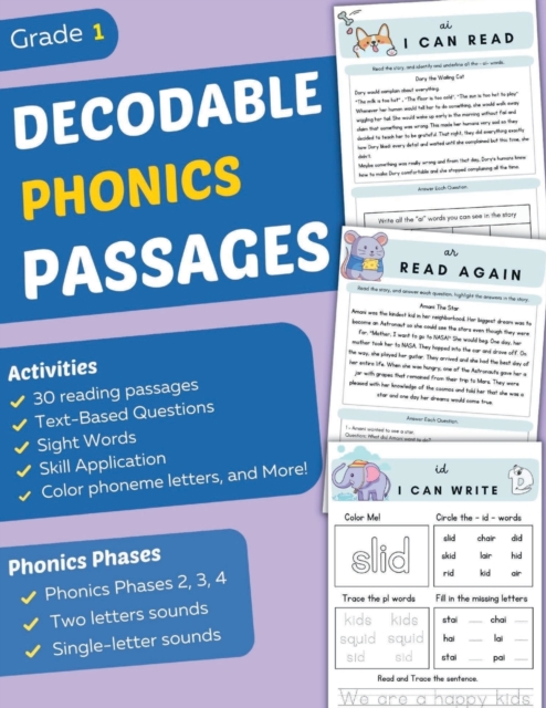 Decodable Phonics Passages Grade 1 : Improve Reading and Comprehension ...